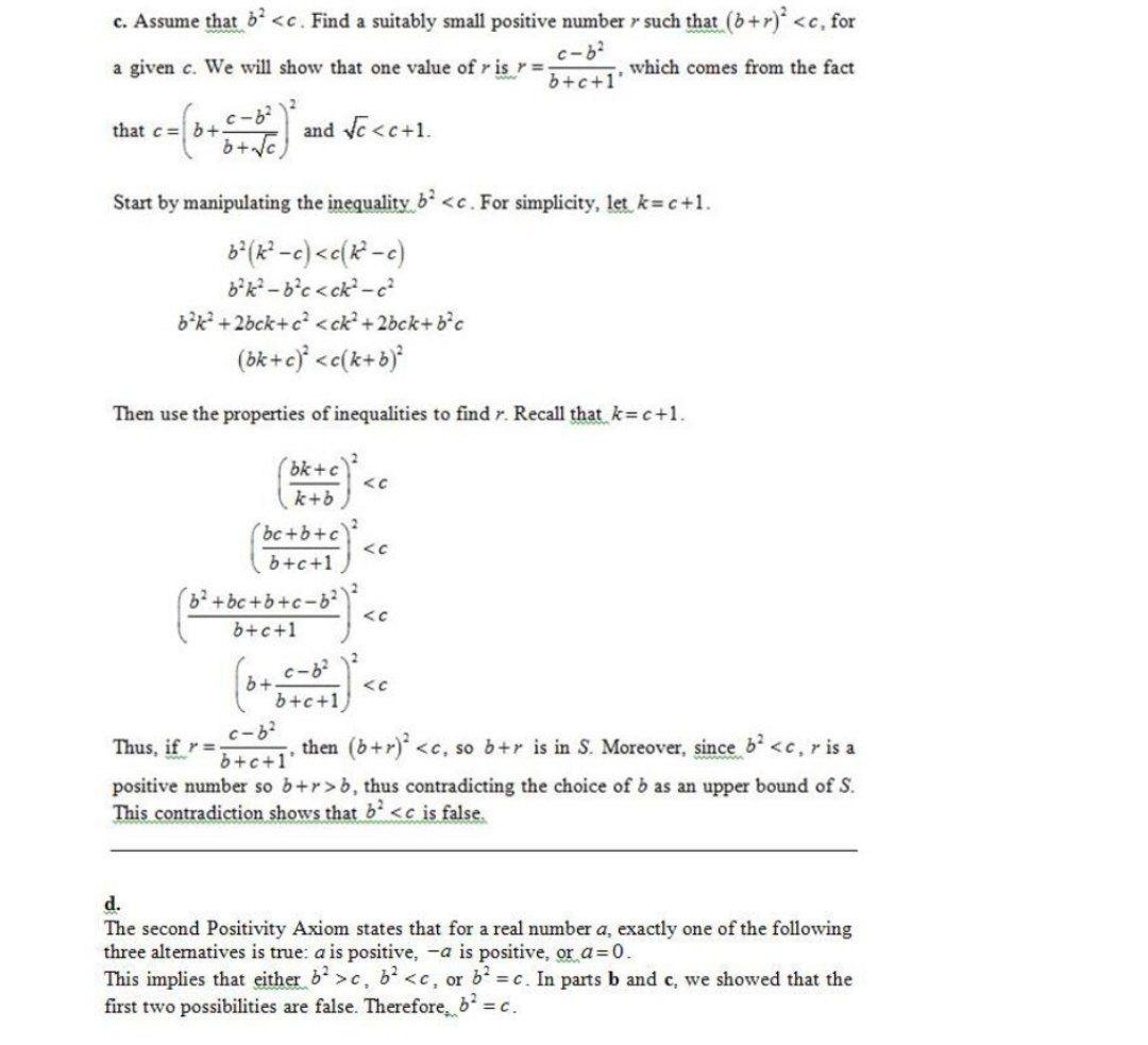 Solved c. Assume that o> b, thus contradicting the choice of | Chegg.com