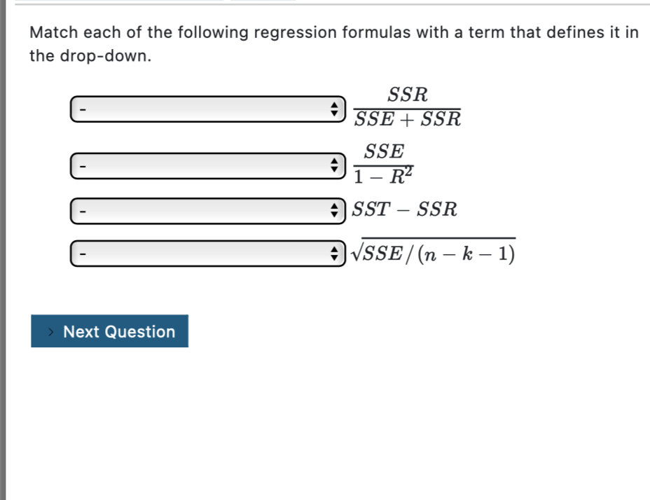 Solved Match each of the following regression formulas with | Chegg.com