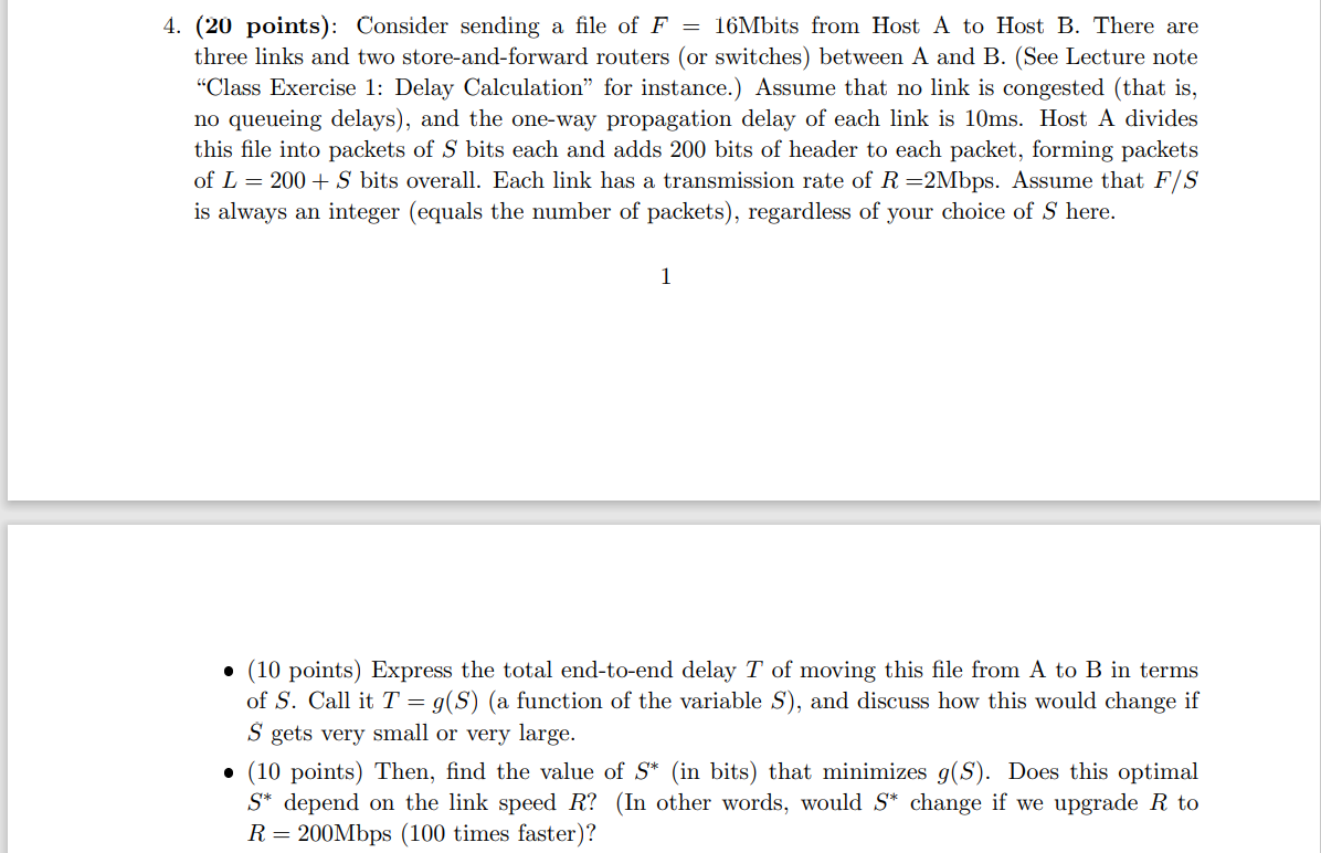 Solved Class Exercise 1: Delay Calculation R. R. R. Example | Chegg.com