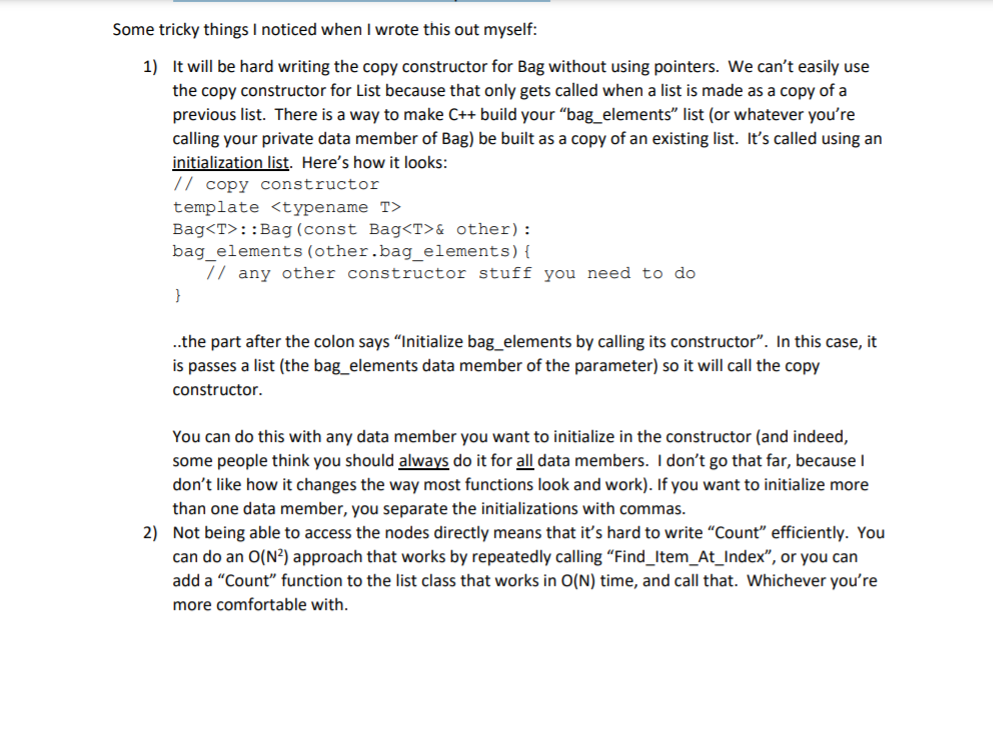 Solved Language: C++ I’ve provided my solution to the Bag | Chegg.com