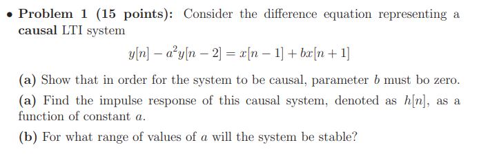 Solved Problem 1 (15 points): Consider the difference | Chegg.com