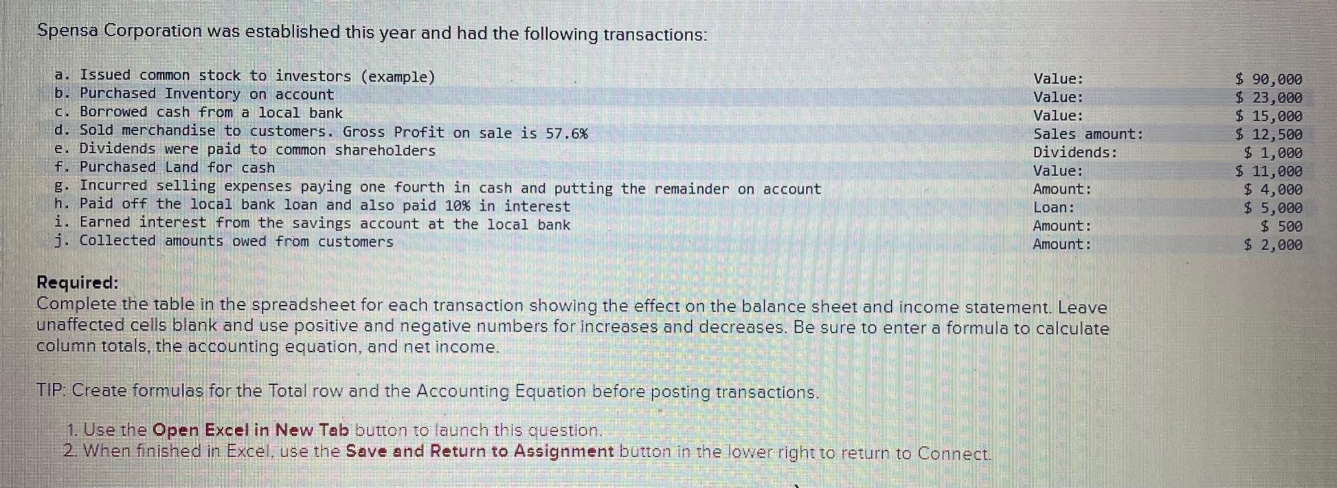 Solved Required: Complete the table in the spreadsheet for | Chegg.com