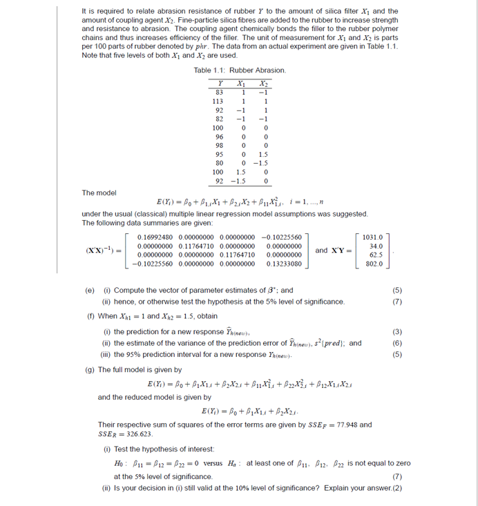 Solved It required to relate abrasion resistance of rubber y | Chegg.com