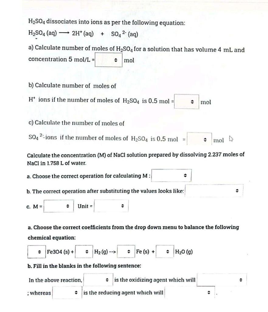 Solved H2SO4 dissociates into ions as per the following | Chegg.com