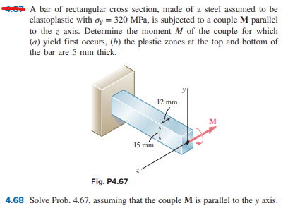 Solved A bar of rectangular cross section, made of a steel | Chegg.com