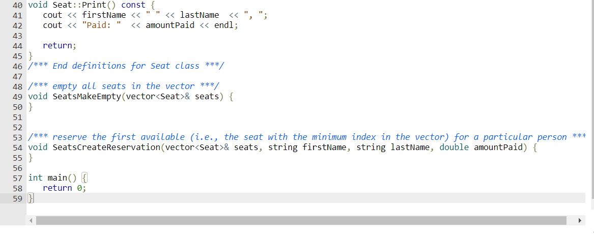 Solved Given a class definition, please complete the | Chegg.com