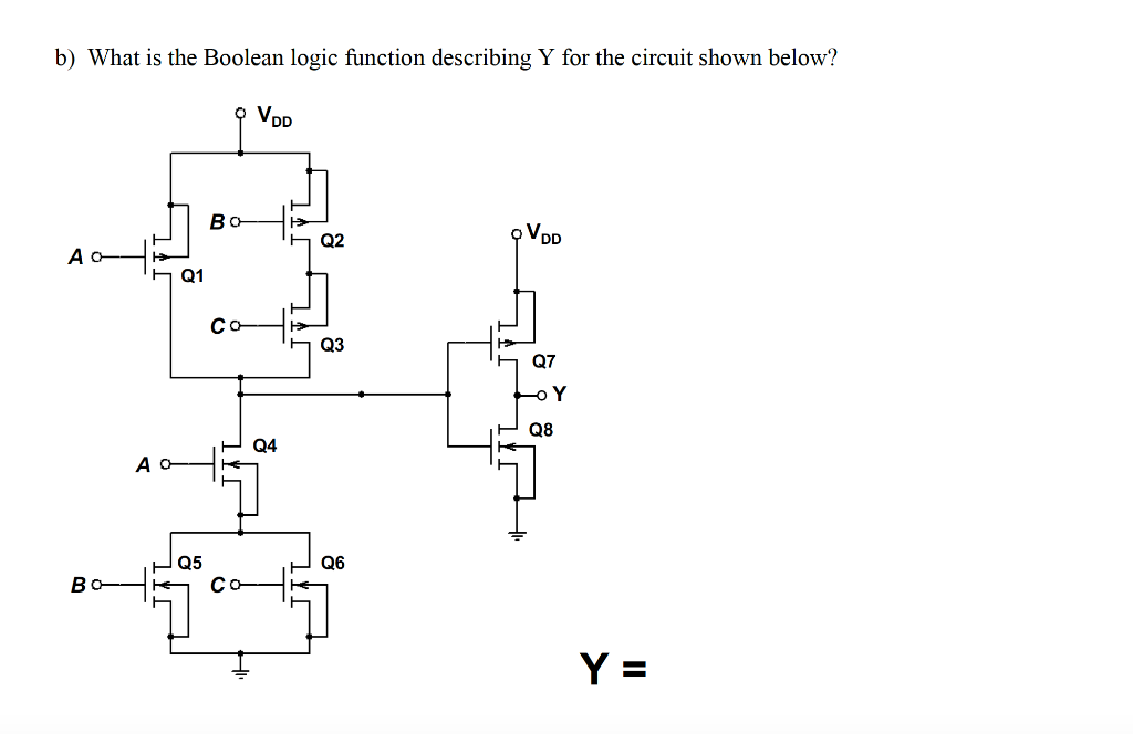 Solved b) What is the Boolean logic function describing Y | Chegg.com
