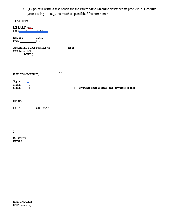Solved 6 15 Points A Write Vhdl Code For The Following 