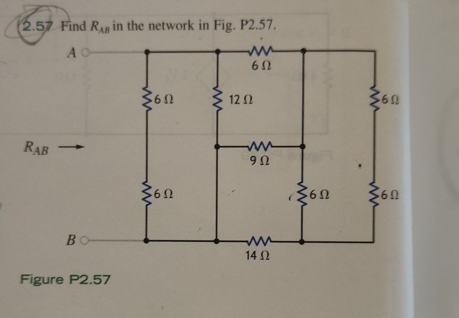 Solved (2.5) Find RAB in the network in Fig. P2.57. Figure | Chegg.com