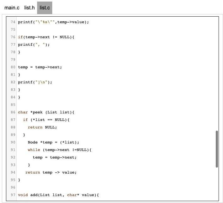 Implement a Linked List in C. This is part 10 in a | Chegg.com