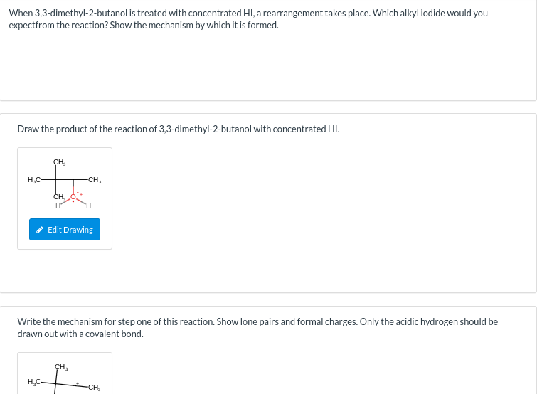 Solved When 3,3-dimethyl-2-butanol is treated with | Chegg.com