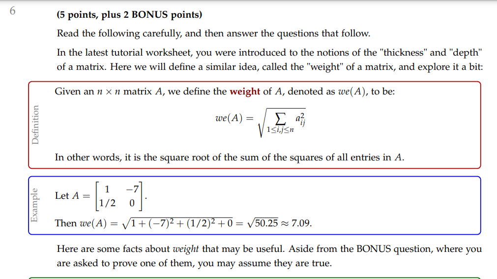 Solved 6 (5 points, plus 2 BONUS points) Read the following | Chegg.com