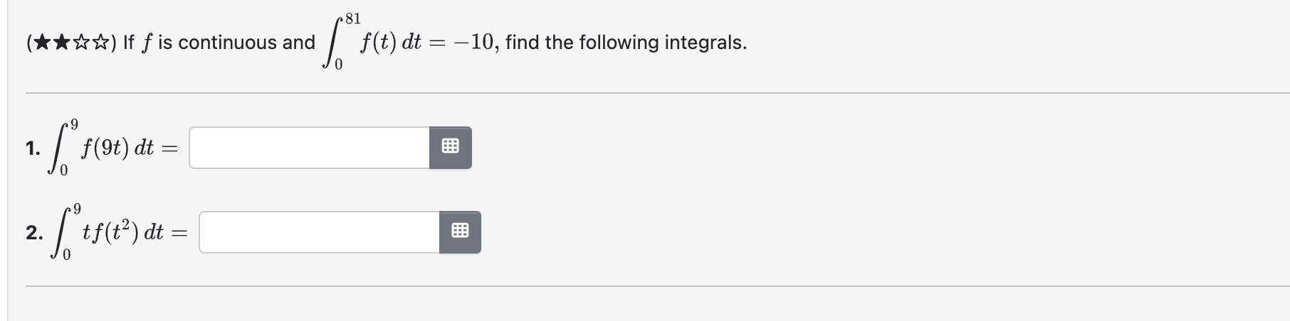 Solved (******≲گ) ) ﻿If f ﻿is continuous and ∫081f(t)dt=-10, | Chegg.com