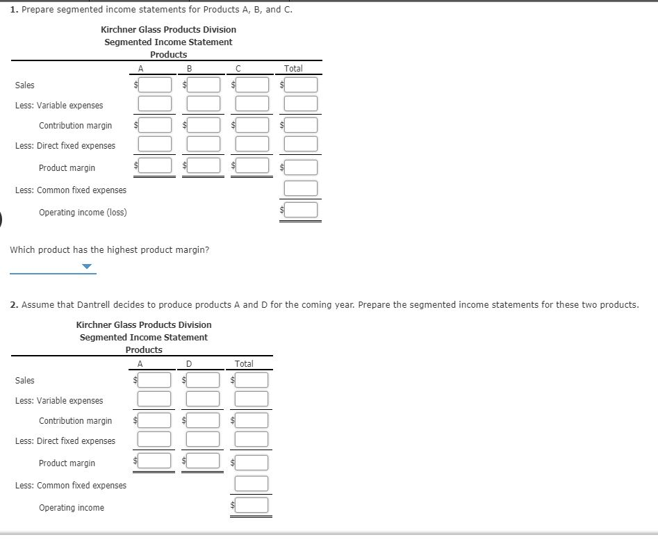 Solved Segmented Income Statements, Adding and Dropping | Chegg.com