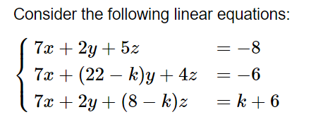 Solved Consider the following linear equations: | Chegg.com