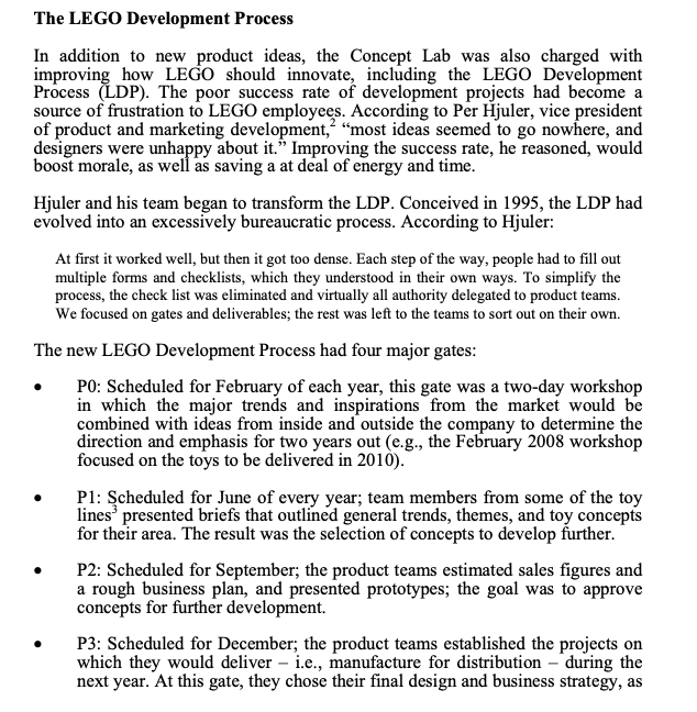 Exhibit 4 The LEGO Group's Innovation Matrix | Chegg.com