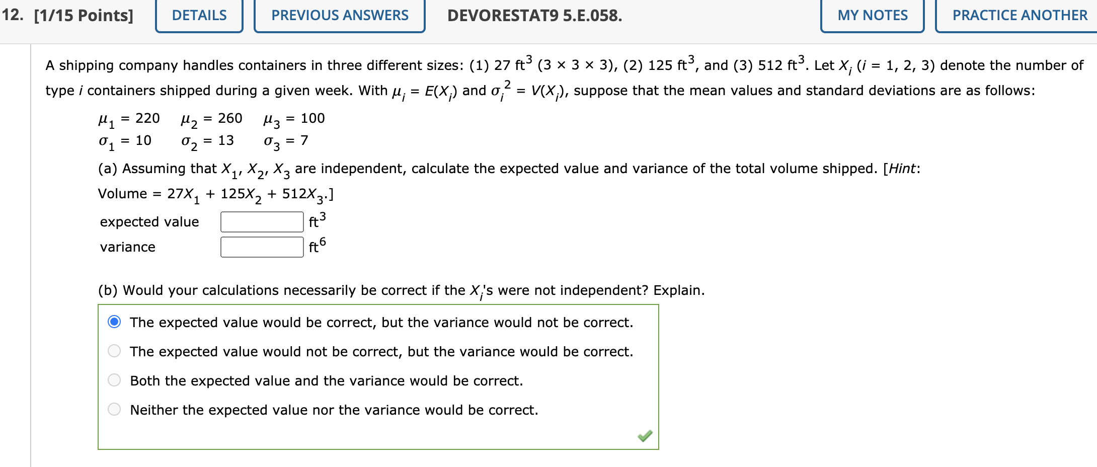 Solved 6. [O/10 Points] DETAILS PREVIOUS ANSWERS DEVORESTAT9 | Chegg.com