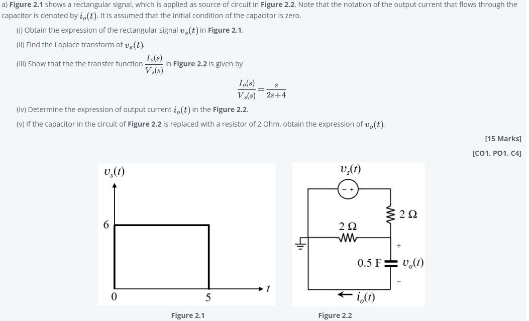 Solved 8 a) Figure 2.1 shows a rectangular signal, which is | Chegg.com