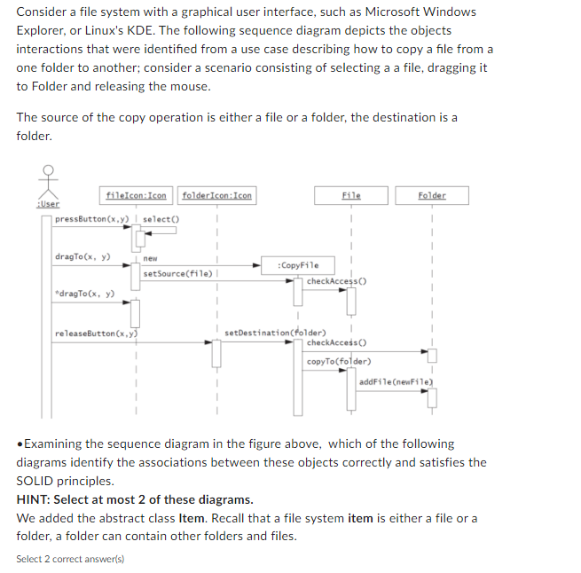Solved Consider a file system with a graphical user | Chegg.com