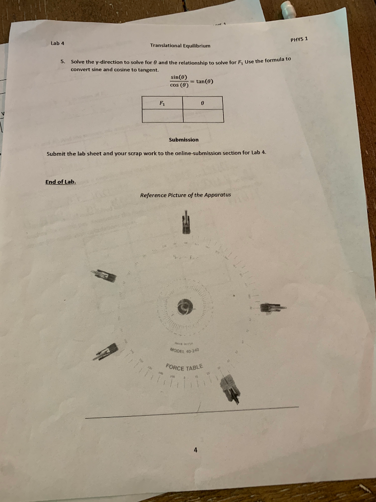 Solved Lab 4 PHYS 1 Translational Equilibrium Procedure 2. | Chegg.com