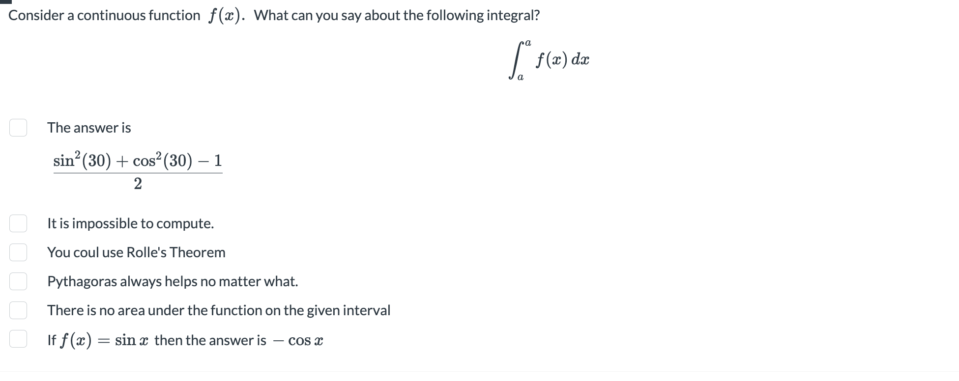 Solved Consider a continuous function f(x). What can you say | Chegg.com