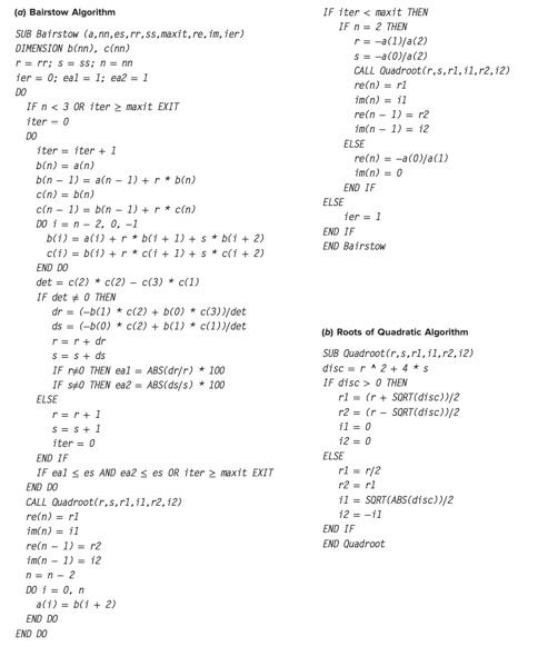 Solved 7.8 Develop a program to implement Bairstow's method. | Chegg.com
