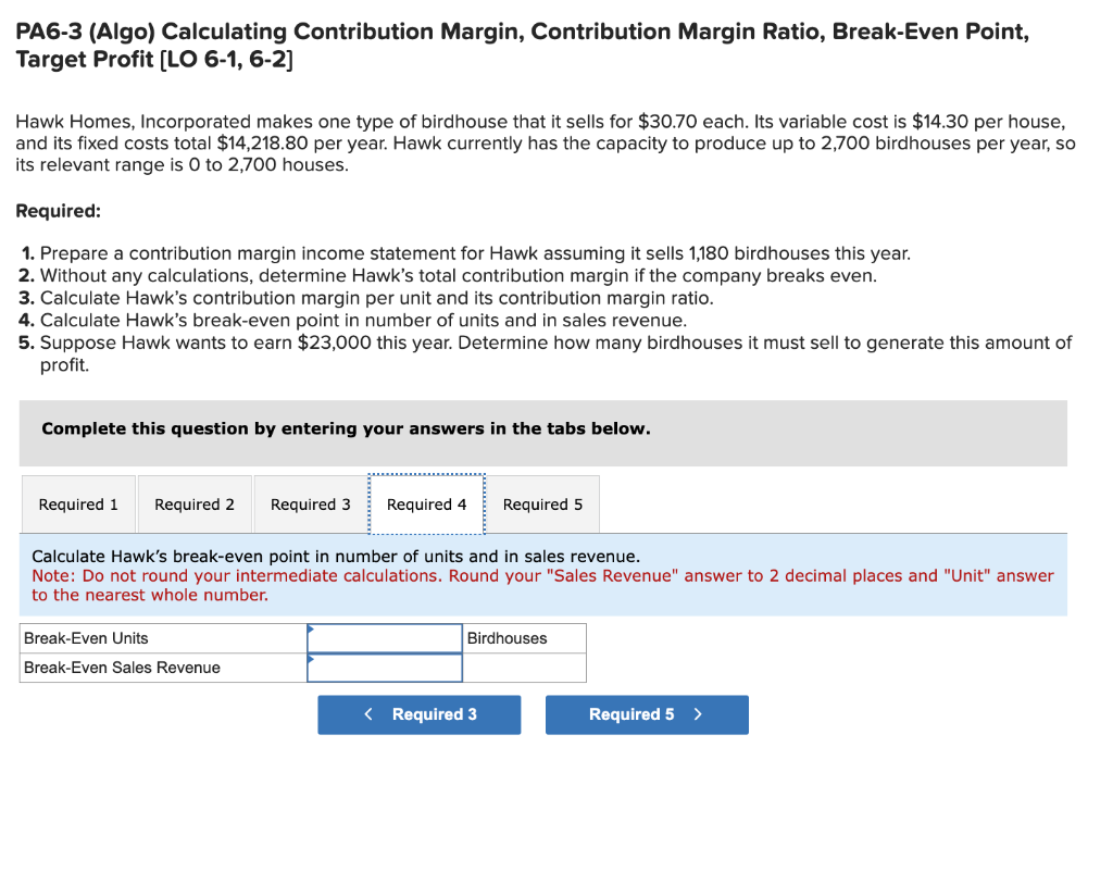 Solved PA6-3 (Algo) Calculating Contribution Margin, | Chegg.com