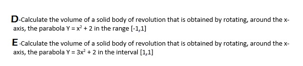 Solved D-Calculate the volume of a solid body of revolution | Chegg.com