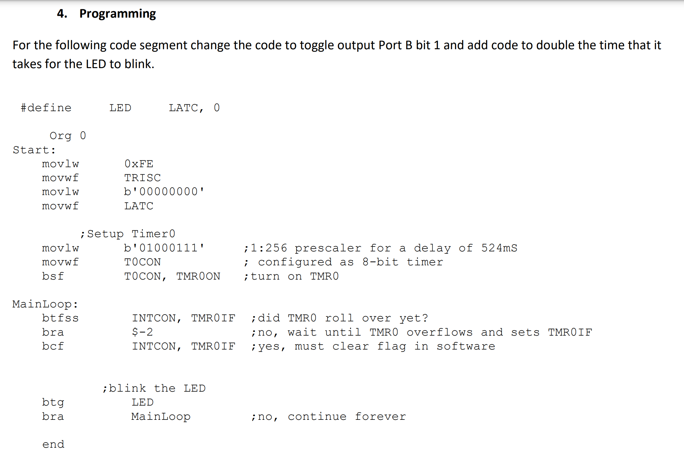 Solved For the following code segment change the code to | Chegg.com