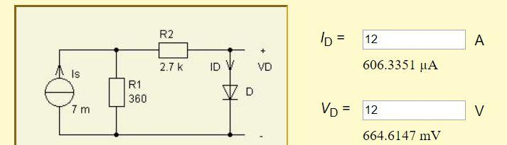 Solved Calculate the diode operating point (ID, VD) in | Chegg.com