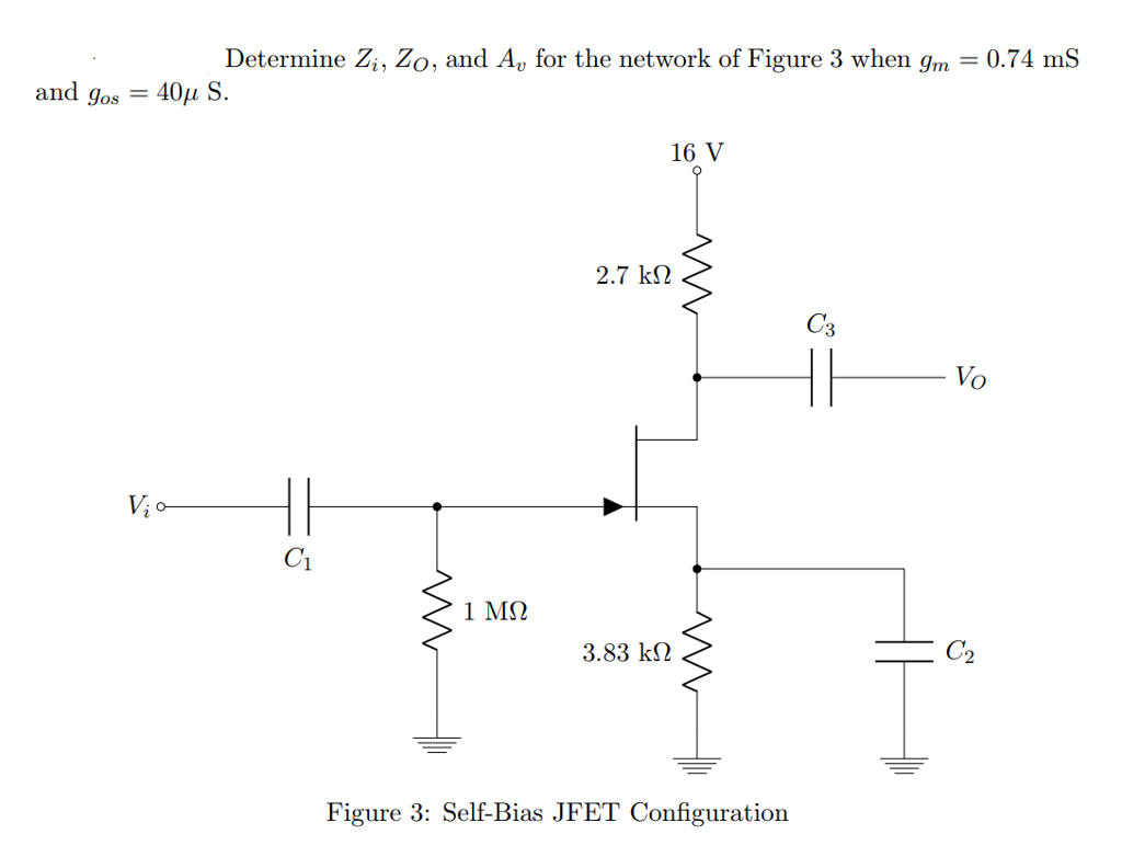 Solved Determine Zi, Zo, and A, for the network of Figure 3 | Chegg.com