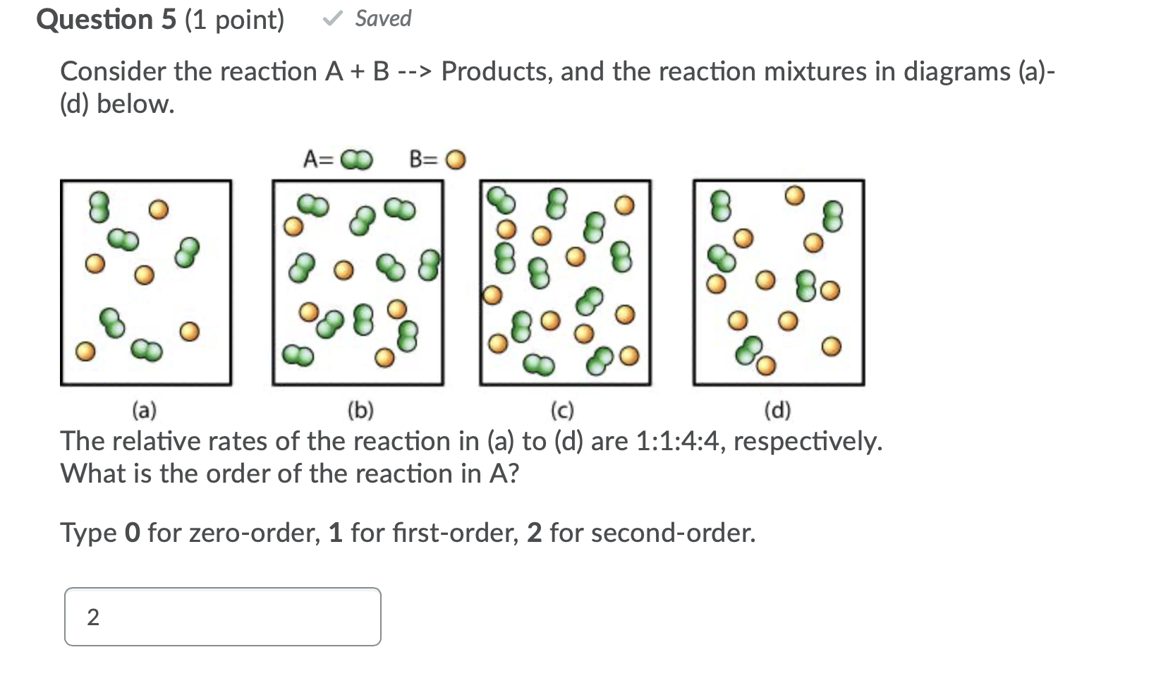 Solved Question 5 1 Point Saved Consider The Reaction A