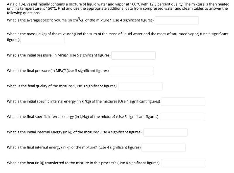 Solved A rigid 10−L vessel initially contains a mixture of | Chegg.com