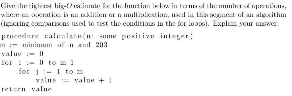 Solved Give the tightest big-O estimate for the function | Chegg.com