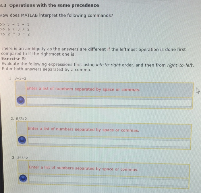 Solved .3 Operations with the same precedence How does | Chegg.com
