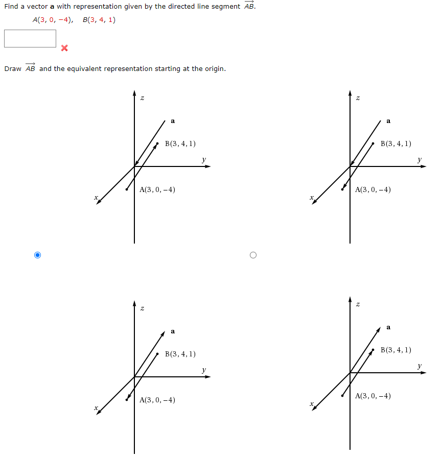 Solved Find a vector a with representation given by the | Chegg.com