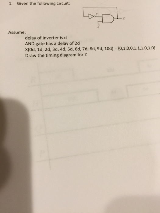Solved Given the following circuit. Assume: delay of | Chegg.com
