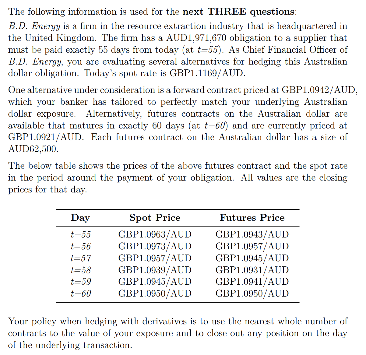 Solved The following information is used for the next THREE | Chegg.com