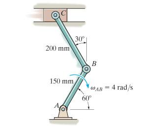 Solved If bar AB has an angular velocity ωAB=4rad/s, | Chegg.com