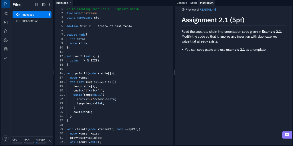 Solved Maincpp Console Shell Markdown Files 自白 Preview Of 7664