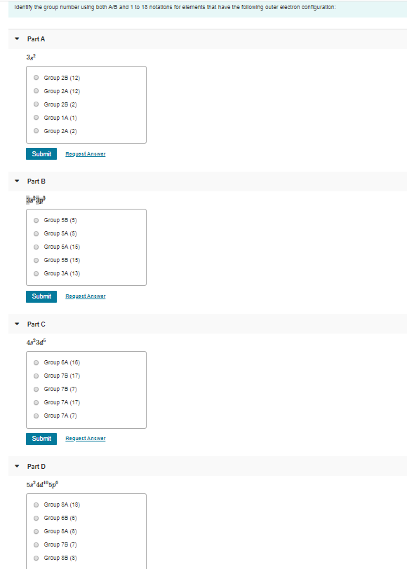 Solved Identify the group number using both A5 and 1 to 18 | Chegg.com