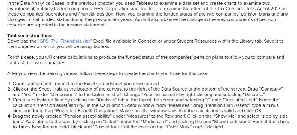 In the Data Analytics Cases in the previous chapter, | Chegg.com
