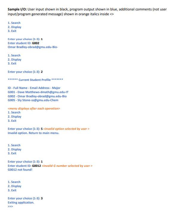 Solved Topics: dictionary, file 1/0, looping, functions | Chegg.com