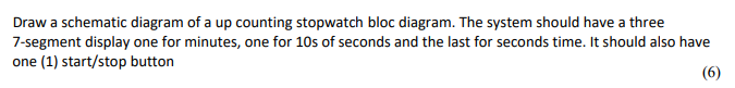 Solved Draw a schematic diagram of a up counting stopwatch | Chegg.com