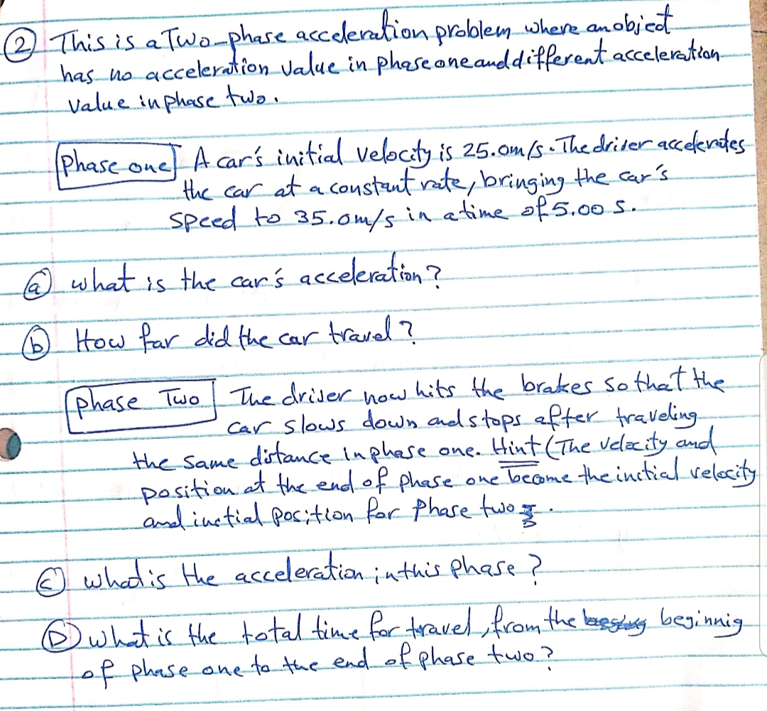 Solved @ This is a two-phase acceleration problem where | Chegg.com