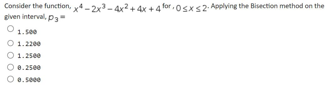 Solved Consider the function, x4−2x3−4x2+4x+4 for , 0≤x≤2. | Chegg.com