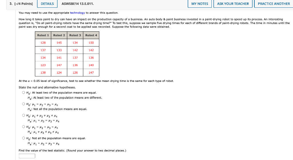 Solved 3. (-14 Points] DETAILS ASWSBE14 13.E.011. MY NOTES | Chegg.com