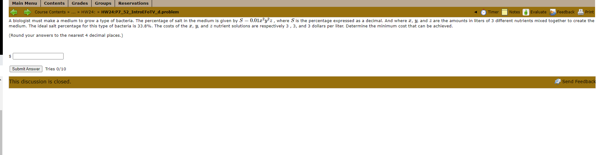 Solved Main Menu Contents Grades Groups Reservations Course | Chegg.com