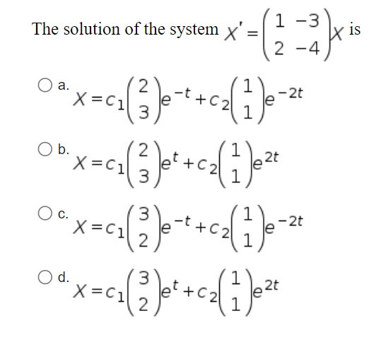 Solved olution of the system | Chegg.com