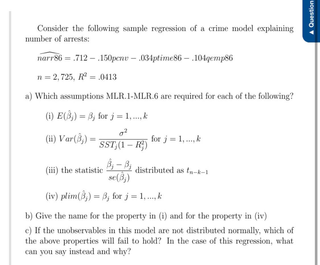 A Question Consider the following sample regression | Chegg.com